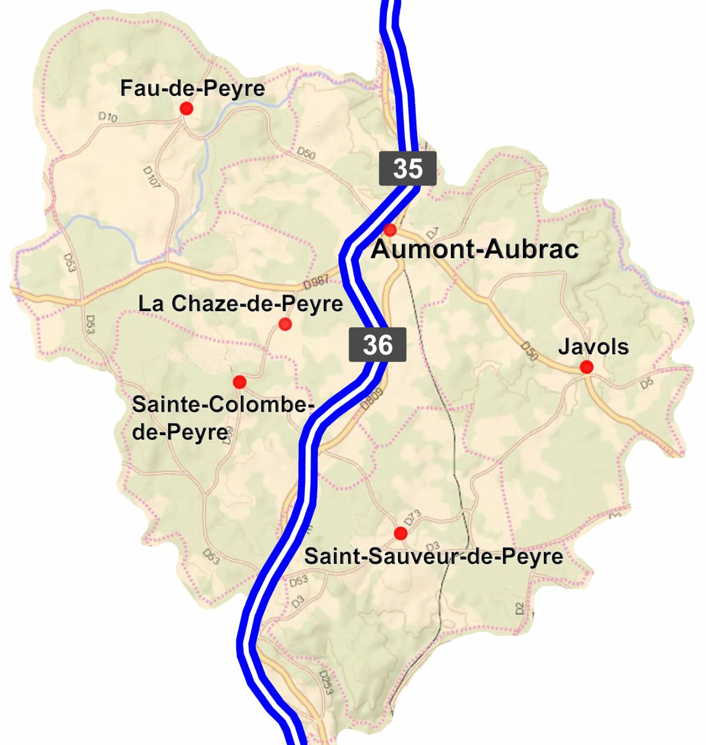 Carte & accès - Peyre en Aubrac