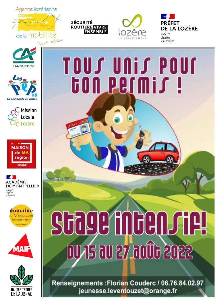 Stage conduite accompagnée au Ventouzet - Peyre en Aubrac